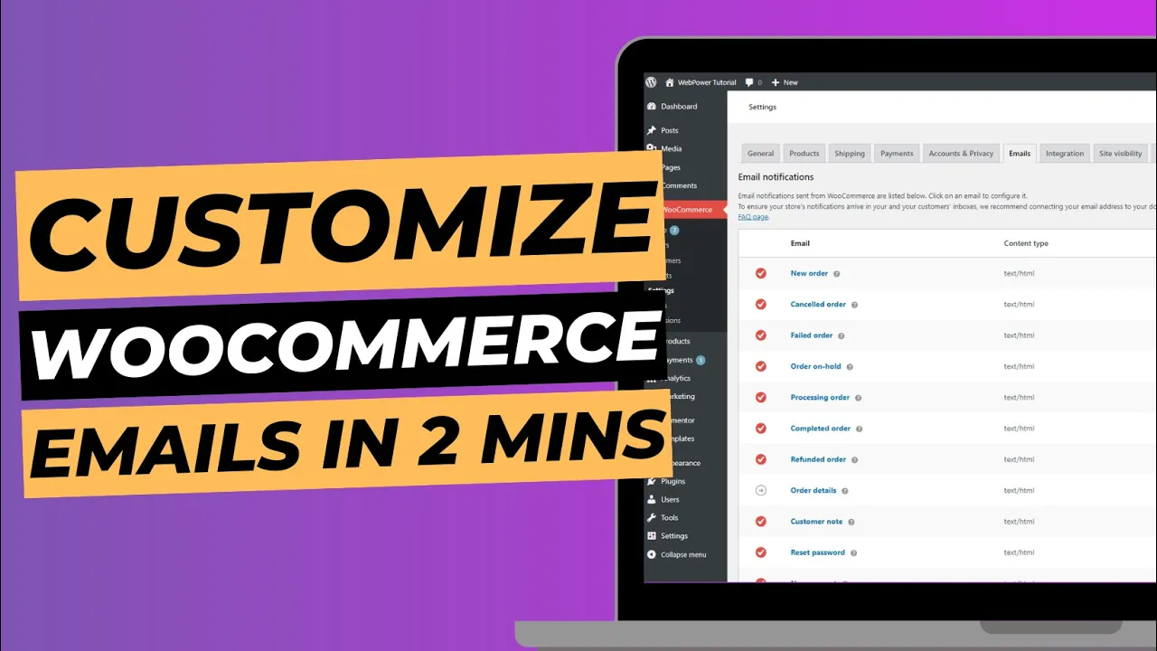 How To Customise WooCommerce Emails | WebPower